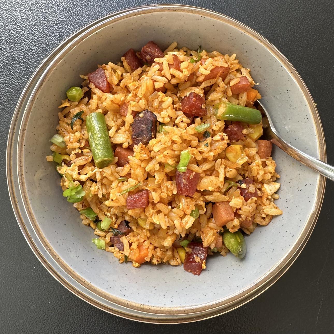 Chinese Sausage and Spam Fried Rice – No Limit Cooking